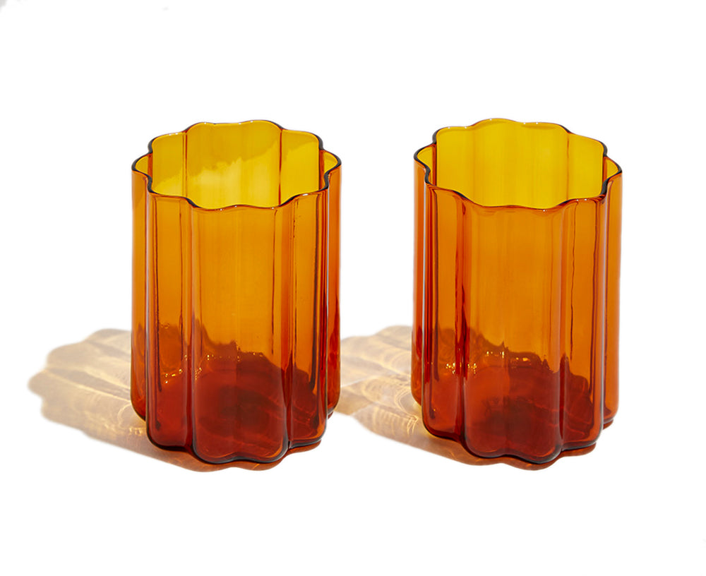Wave Glass Set In Amber By Fazeek Gretel Home